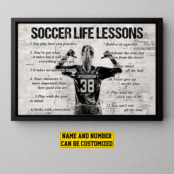 Soccer Life Lessons, Personalized Motivational Soccer Canvas Painting ...