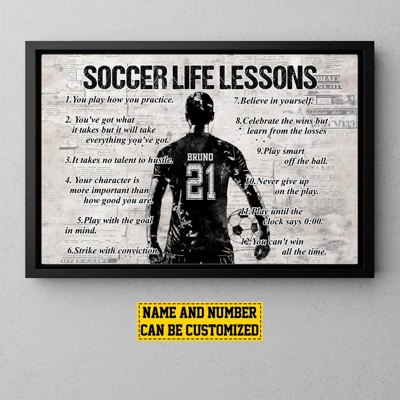 Soccer Life Lessons, Personalized Motivational Soccer Boy Canvas Paint ...