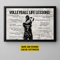 Volleyball Life Lessons, Personalized Motivational Volleyball Canvas P ...