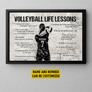 Volleyball Life Lessons, Personalized Motivational Volleyball Canvas P ...