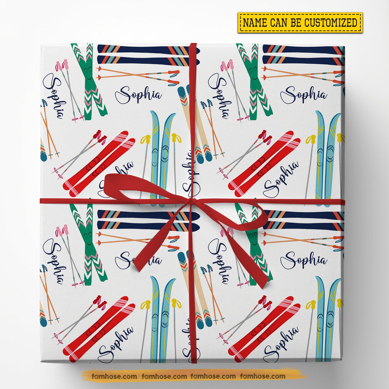 Personalized Skiing Wrapping Paper, Winter Ski Wrapping Paper Rolls, G ...