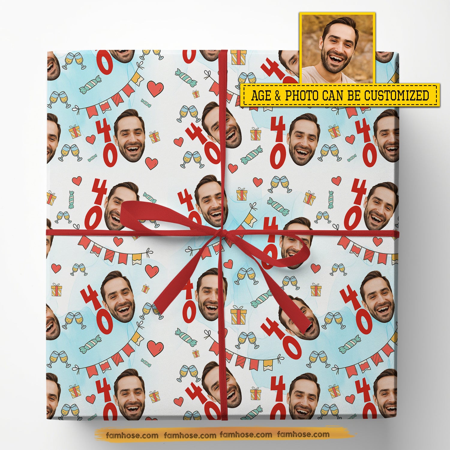 Personalized Birthday Wrapping Paper, Your Face On Birthday Wrapping P ...