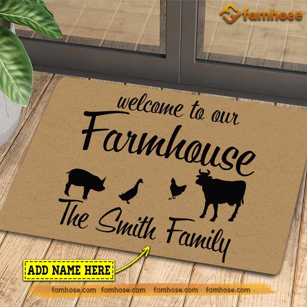 Personalized Farm Doormat, Welcome To Our Farmhouse Gift For Farmers ...