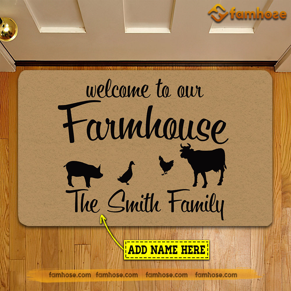 Personalized Farm Doormat, Welcome To Our Farmhouse Gift For Farmers ...