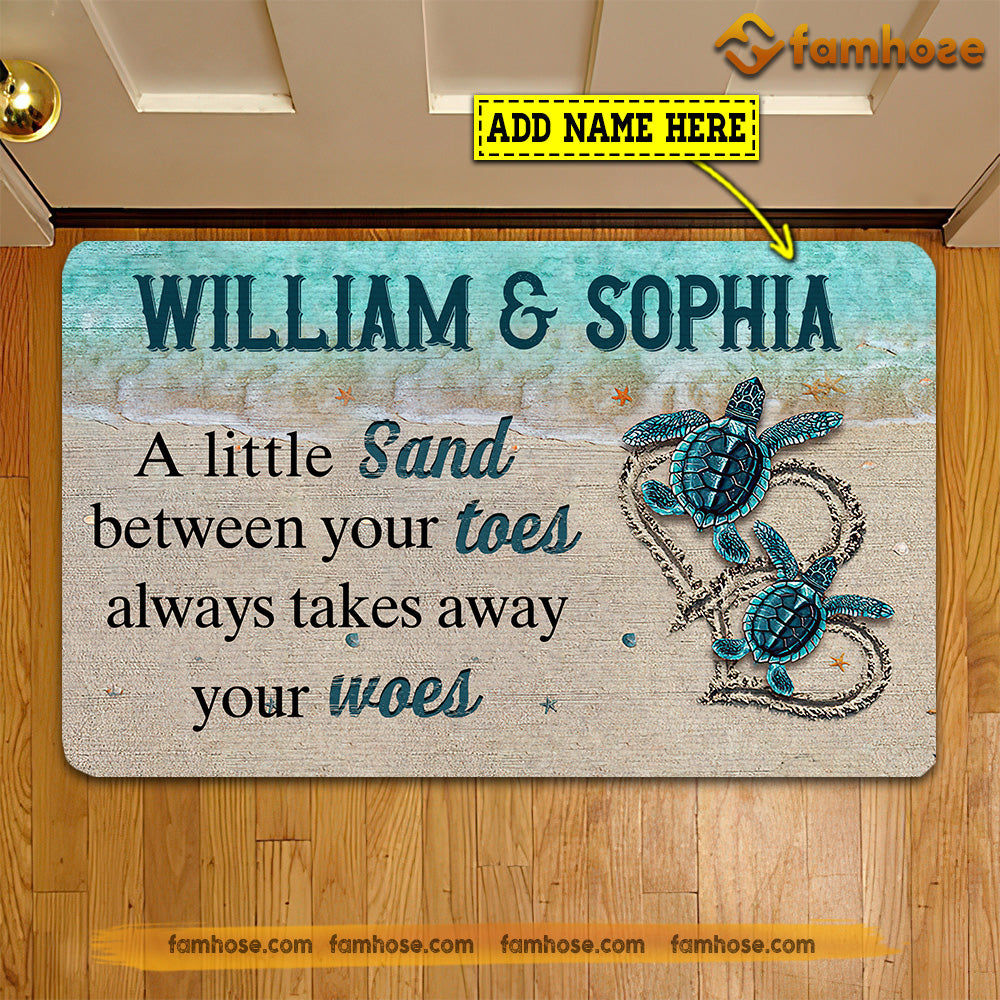 Personalized Turtle Doormat, A Little Sand Between Your Toes Gift For ...
