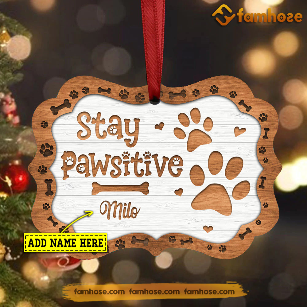 Christmas Dog Ornament, Stay Pawsitive Gift For Dog Lovers, Personaliz ...