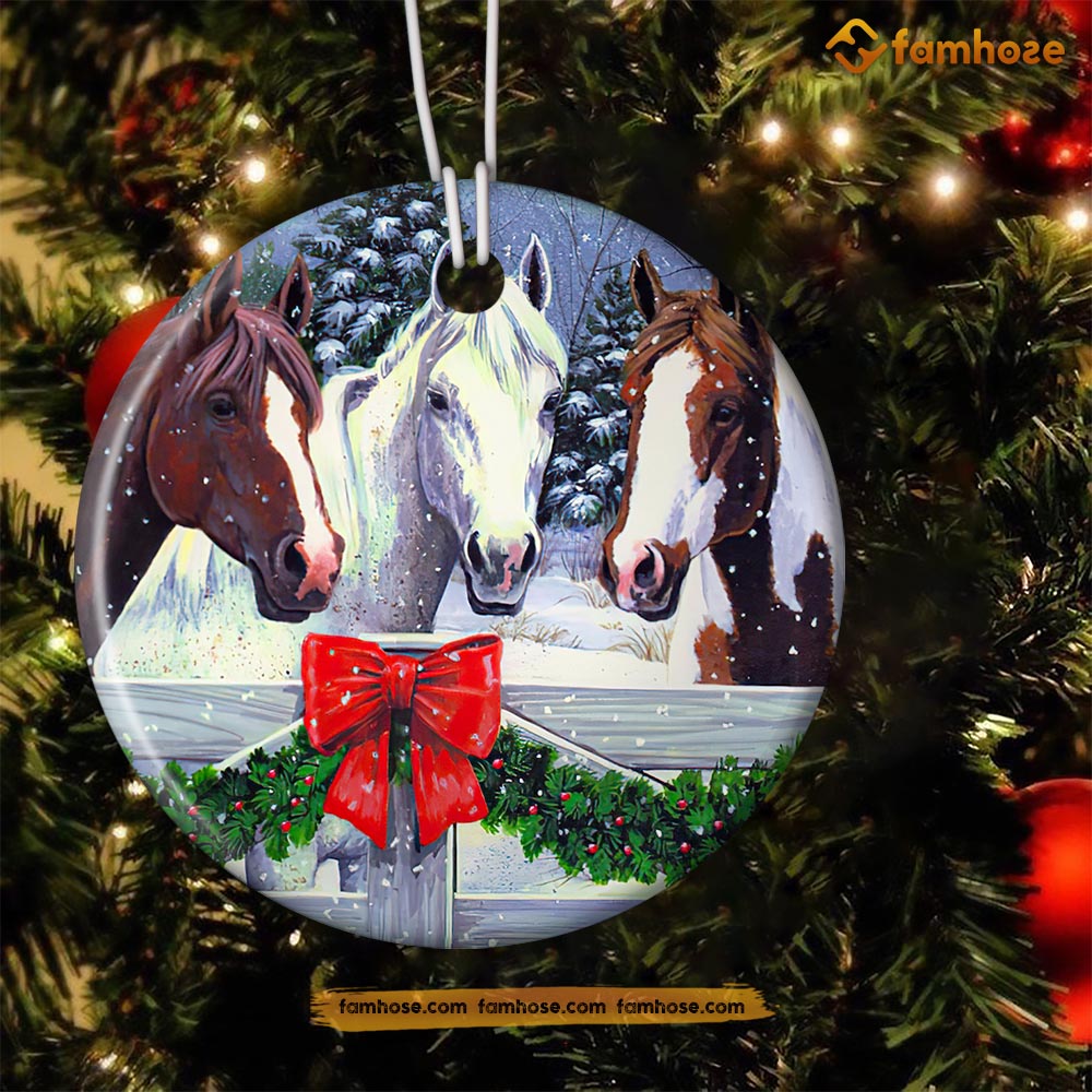Christmas Horse Ornament, Horses Into The Forest Gift For Horse Lovers ...
