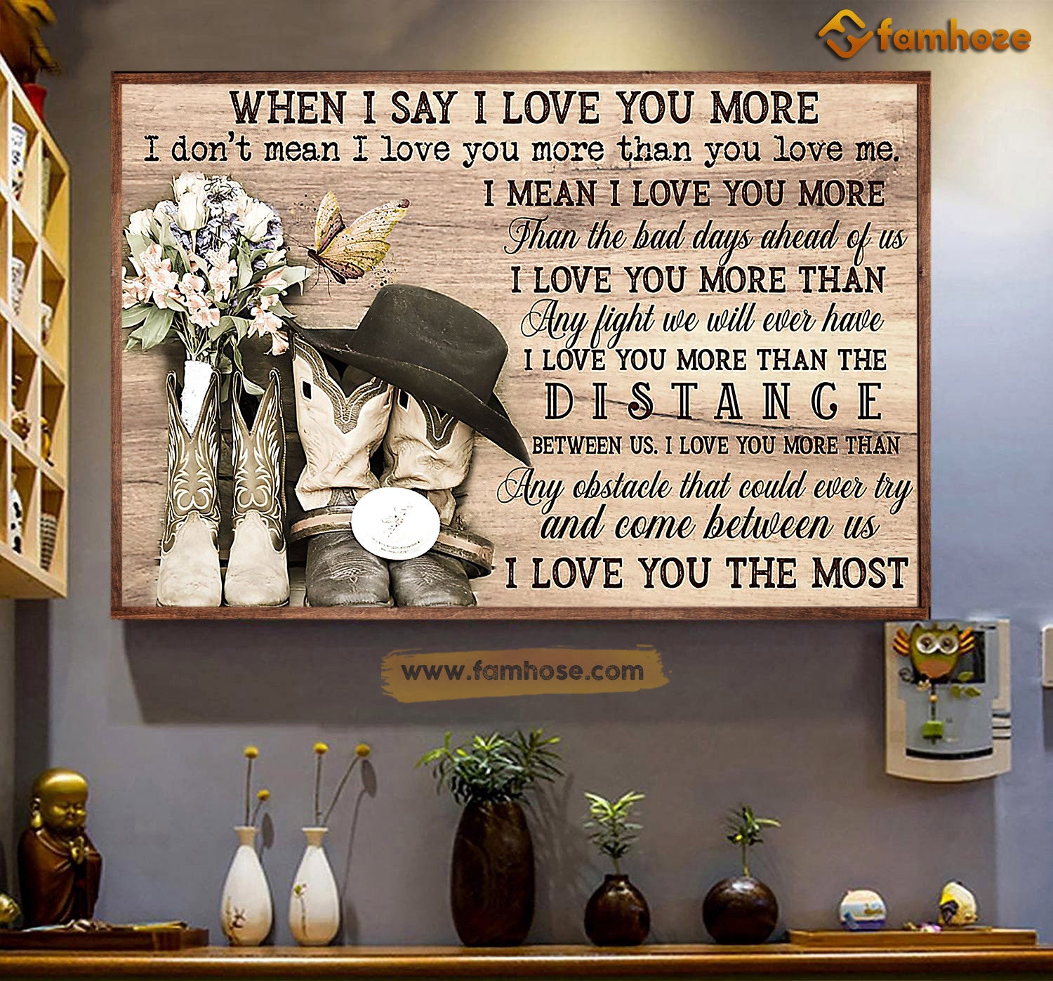 Valentine's Day Cowboy Poster/Canvas, When I Say I Love You More Than ...