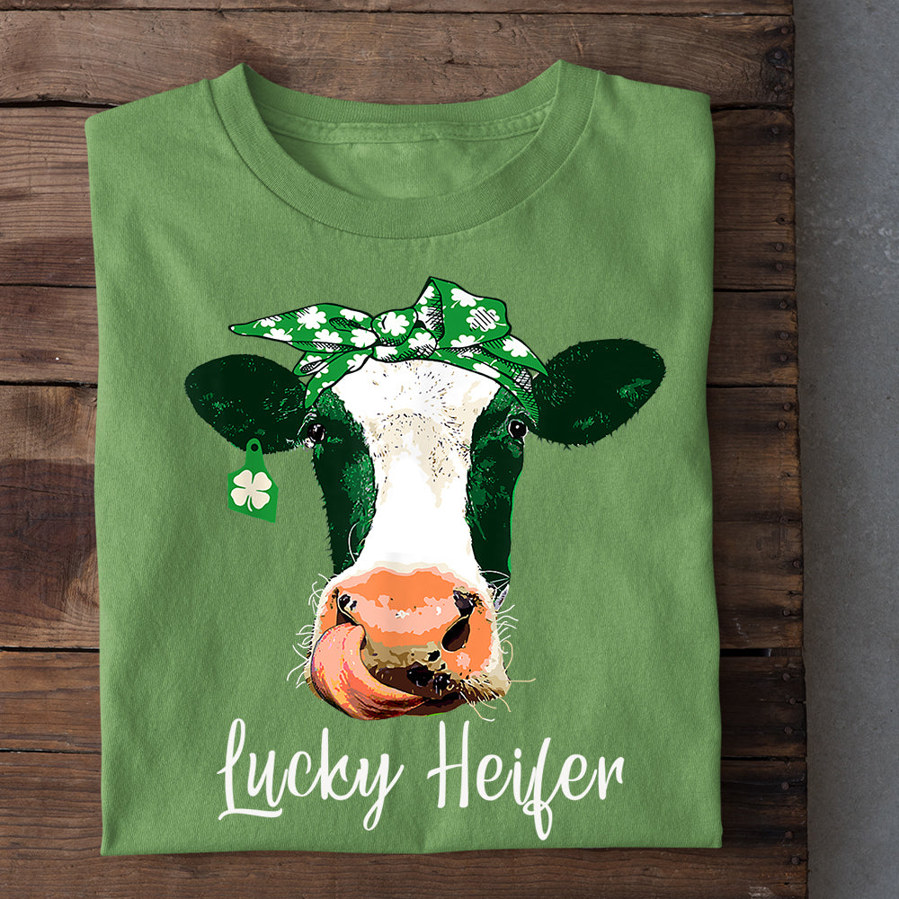 Patrick's Day Cow T-shirt, Lucky Heifer Gift For Cow Lovers, Cow Farm ...